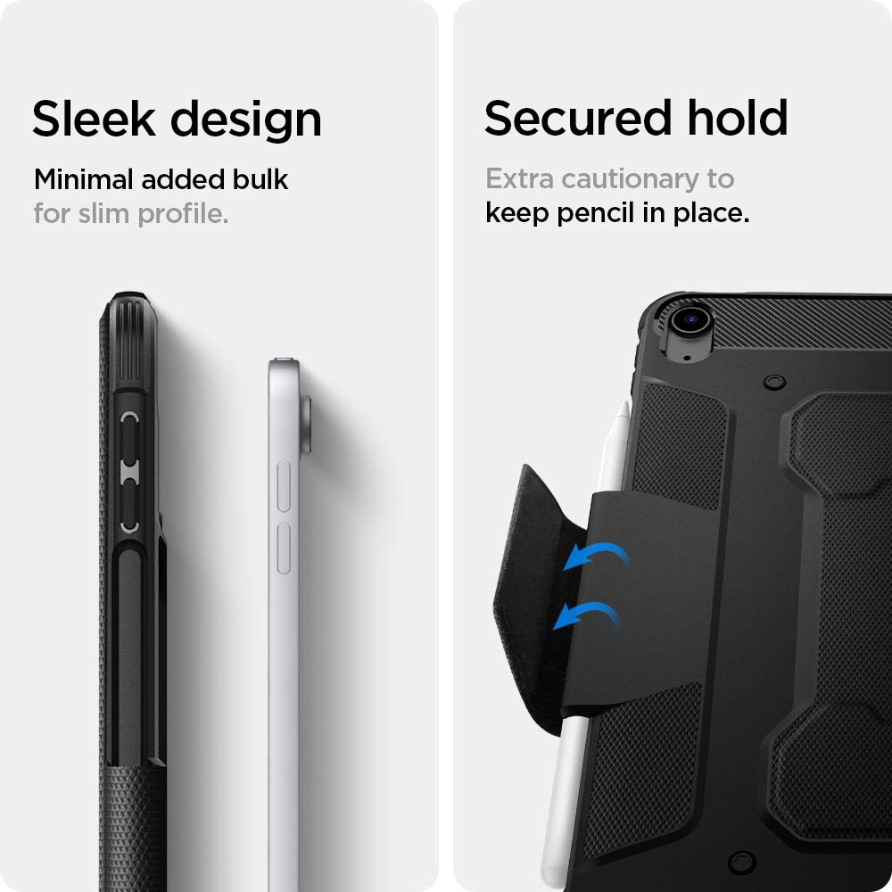 Spigen Rugged Armor Pro Case Compatible with iPad Air 6th M2 (2024) / 5th (2022) / 4th Generation (2020) 11 Inch and 10.9 Inch Case - Black