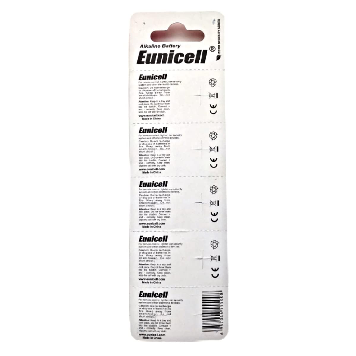 Eunicell 20 Batteries Blister Pack AG13, G13, SR44, LR44, A76, V13GA, PX76A, 357