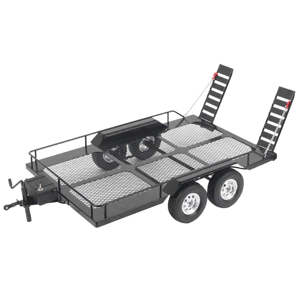 Bicaquu RC Trailer Car, Trail Car Trailer Accessory High Simulated Romote Control Trail Car, for Kids RC Crawler Car Children 1/10 RC Car