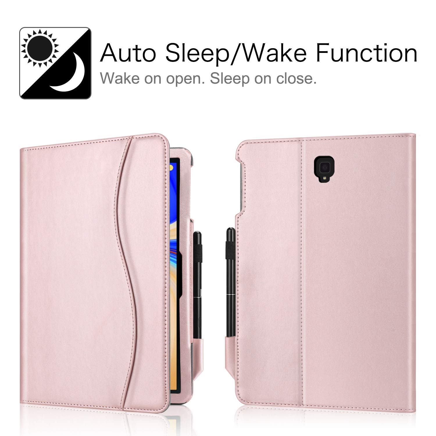 Fintie Case for Samsung Galaxy Tab S4 10.5 2018 Model SM-T830/T835/T837, Multi-Angle Viewing Stand Cover with S Pen Protective Holder Auto Sleep/Wake Feature, Rose Gold