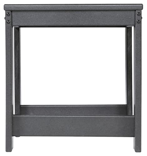 Signature Design by Ashley Amora Outdoor HDPE Patio End Table, Charcoal Gray