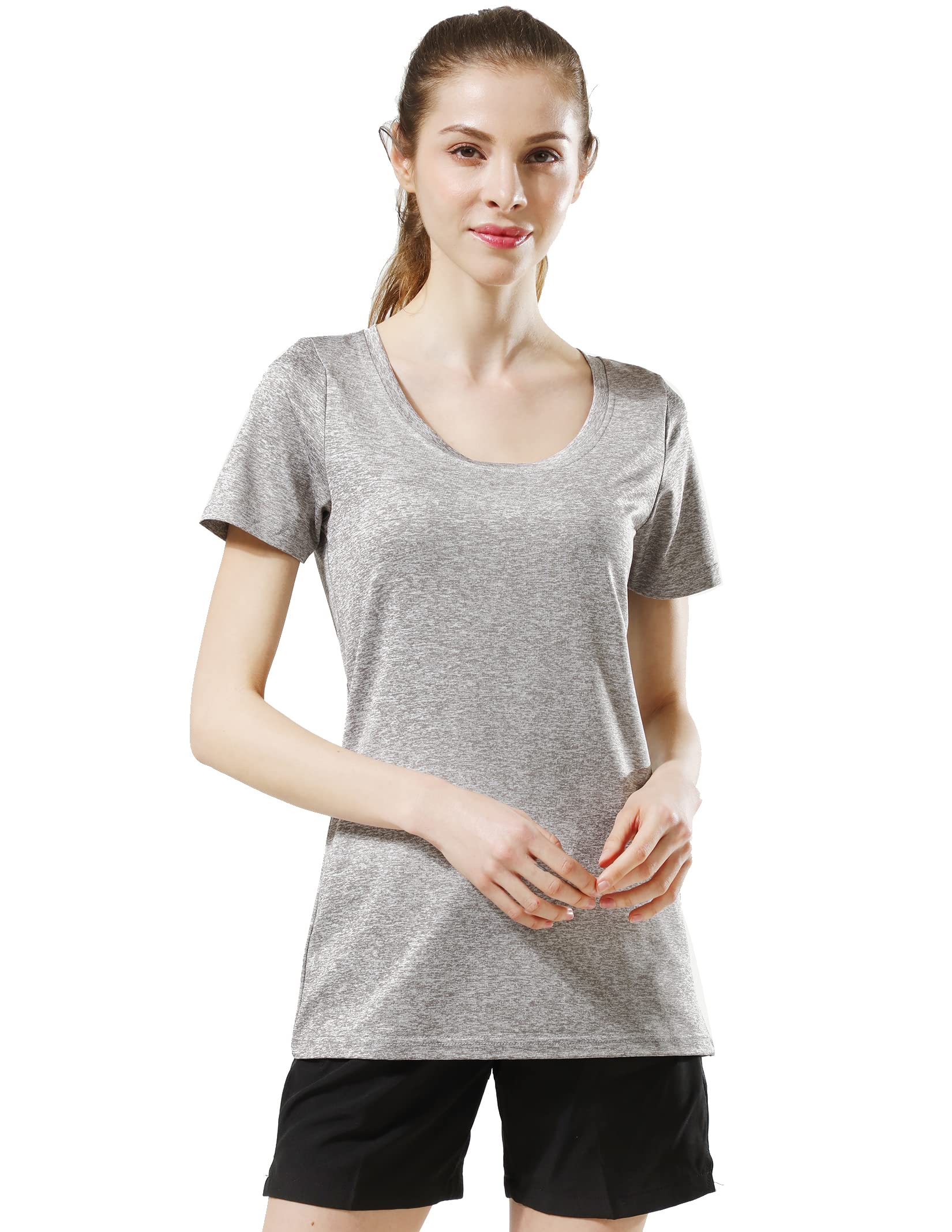 5 Pack Women's Quick Dry Short Sleeve T Shirts, Athletic Workout Tee Tops for Gym Yoga Running (Set 1, Small)
