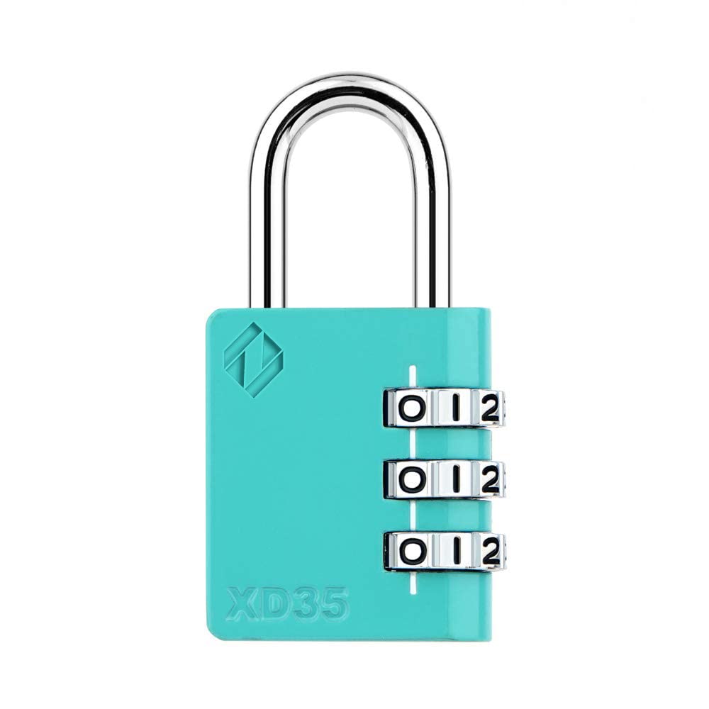 Zarker XD35 Combination Lock, 3-Digit Padlock for School Gym Sports LockerLock, Fence, Toolbox, Case, Hasp Storage (1-Pack, Emerald)