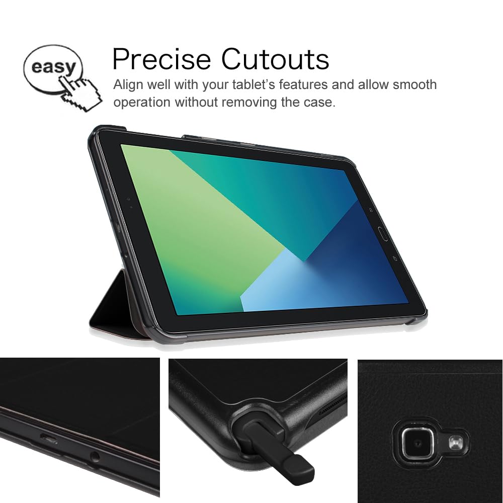 Fintie Slim Case for Samsung Galaxy Tab A 10.1 with S Pen 2016 10.1 Inch (Model SM-P580/P585), Ultra Lightweight Protective Stand Cover Auto Sleep/Wake, Black
