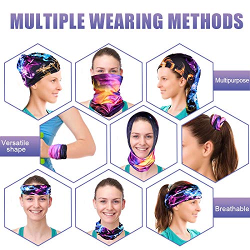 6 Pieces Sun UV Protection Face Mask Cooling Neck Gaiter Balaclava Bandana Scarf