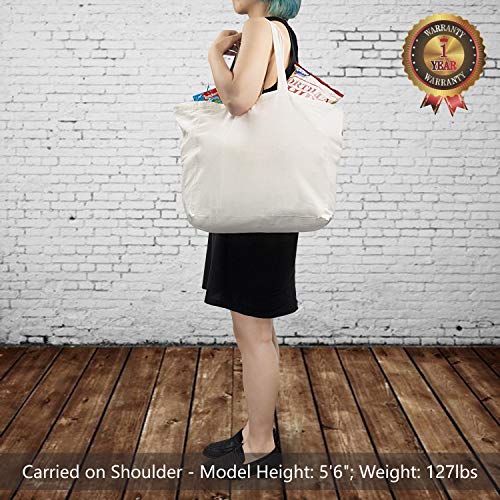 TOPDesign 6-Pack Reusable Grocery Shopping totes, Foldable Canvas Bags