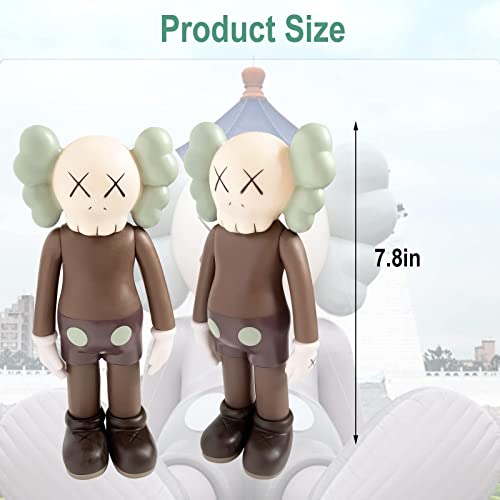 8IN/20CM Ka-Ws Action Figure Model Art Toy Suitable for Art Collection Desktop Decoration, Birthday Gift, and Other (Brown)