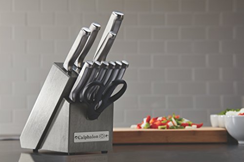 Calphalon 2017943 Stainless Steel 12 Piece Cutlery Block Set, Silver