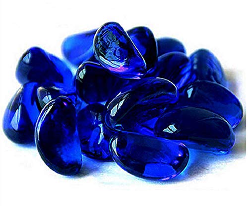 Gorgeous Aquarium Decorated with Aquarium Decorations Glass Beads Aquarium, 1LB Enough Decorative Gravel Rock Gravel Pebbles gem (Dark Blue)
