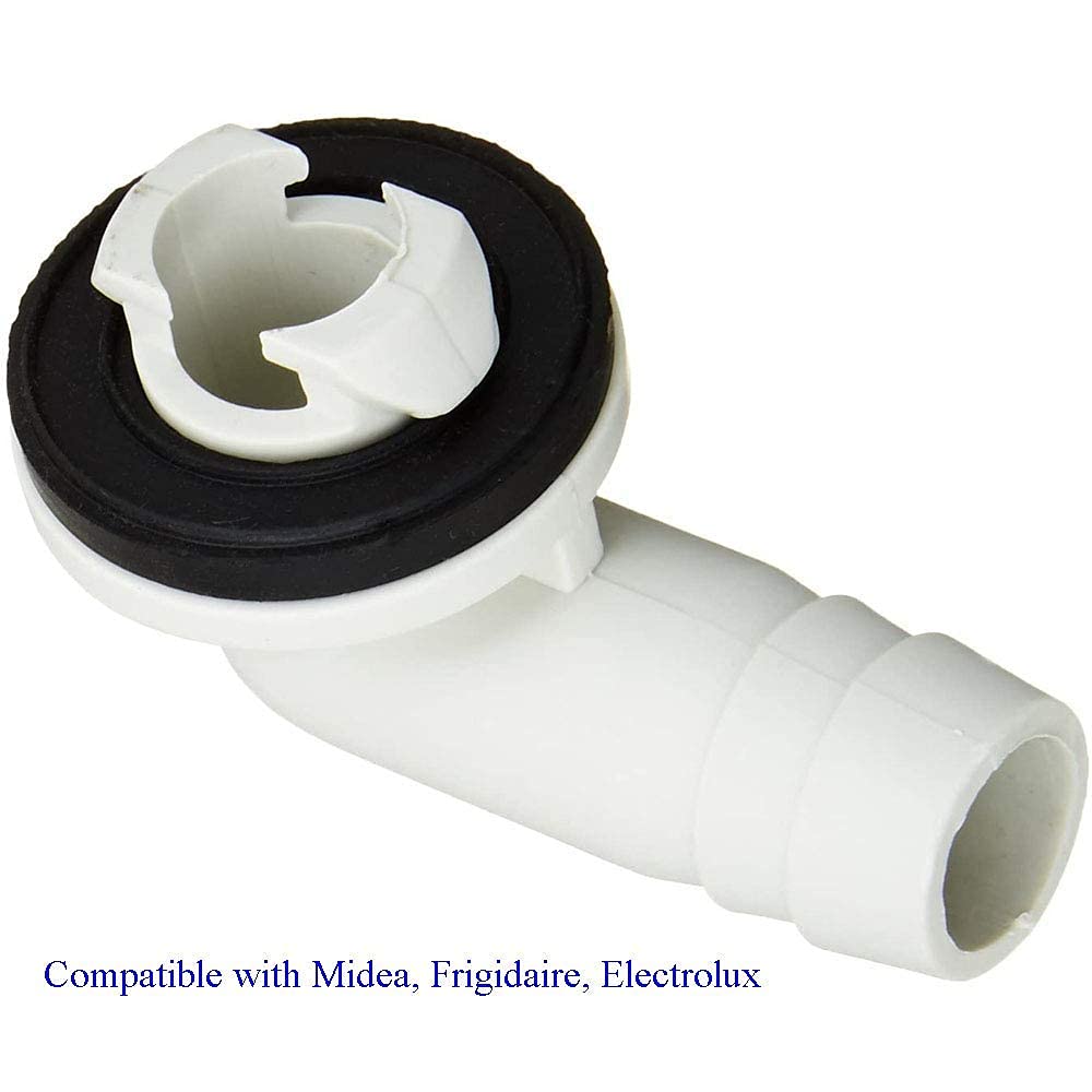 5 Pack 15 mm AC Drain Hose Adapter with Rubber Ring for Midea Mini-Split and Window AC Unit. Universal Drain Hose Connector Elbow Fitting Compatible with Electrolux Frigidaire Room Air Conditioner