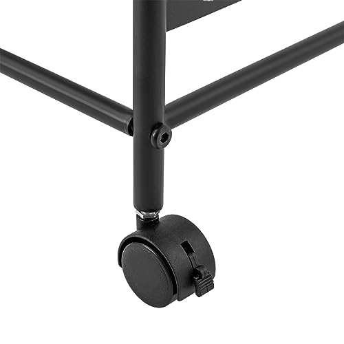 awolsrgiop 3 Tiers Metal Rolling File Carts on Wheels, Rolling File Cart Pull-Out Adjustable File Rack Organizer Rolling Movable Drawer File Cabinet for Home, Office, Classroom, Study, Bedroom (Black)