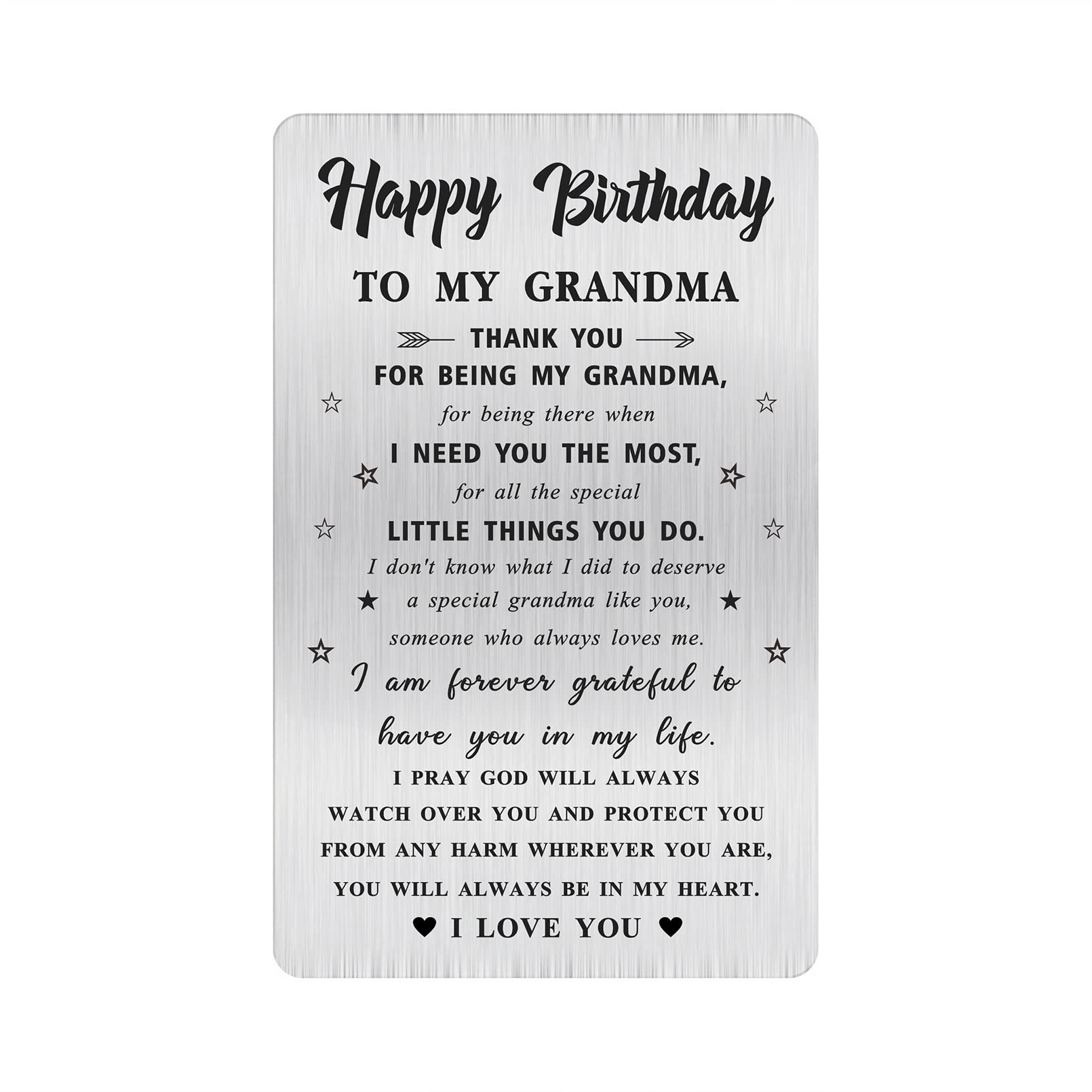 Alotozo Grandma Birthday Card, Happy Birthday Gifts to My Grandma, Grandmother Bday Engraved Wallet Card Inserts