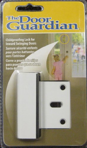 Cardinal Gates Door Guardian - Door Lock Security & Door Reinforcement for Inward Swinging Doors - Child Safety Locks for Doors - White