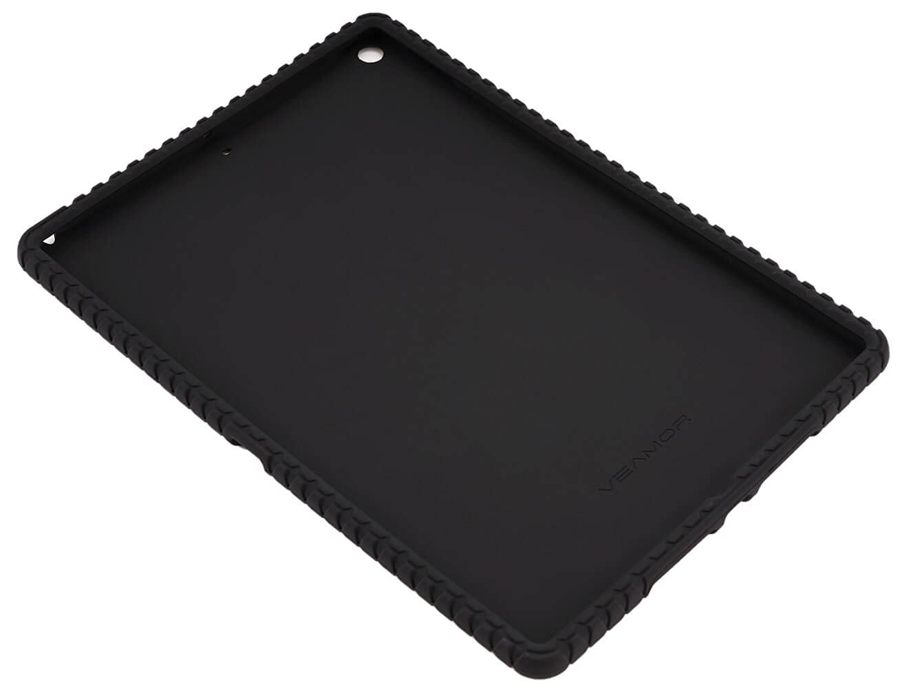 Veamor 10.2 in Silicone Back Case Cover, Anti Slip Rubber Protective Skin Soft Bumper for Apple iPad 9th (2021)/8th (2020)/7th (2019) Gen, Kids Friendly/Lightweight/Ultra Slim/Shockproof (Black)