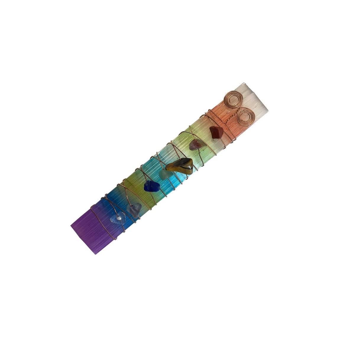7 Chakra Healing Selenite Stick. Natural Tumble Stone Wand. Pendant, Gemstone, Meditation, Charging, Clearing, Meditation Yoga Decor., Small