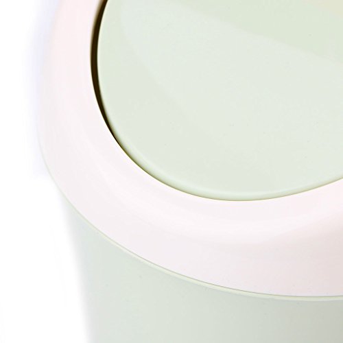 Beerty Mini Desktop Garbage Can Waste Basket Lightweight Trash Can with Lid Dustbin Container Box for Home Office Kitchen(Green)