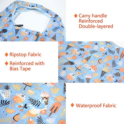 yanyan Foldable Reusable Grocery Shopping Tote Bags, 8 Pack Eco-friendly Large Recycle Shopping Bags Folding to fits in Pocket-Machine Washable