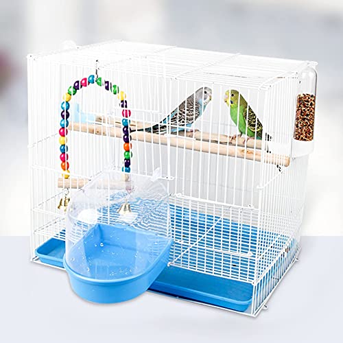 Tfwadmx Bird Cage Bath Parrot Bath Box Accessory Supplies Hanging Bathing Tub for Small Birds Canary Budgies Cockatiel Lovebirds