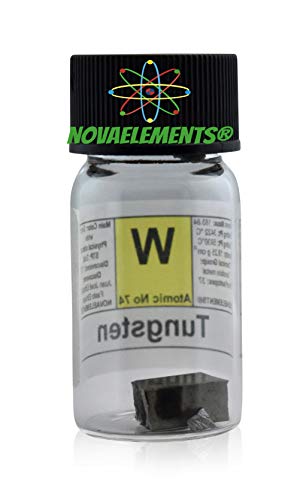 Tungsten Element 74 W, Pure Sample 5 Grams 99.99% in Glass Vial with Label