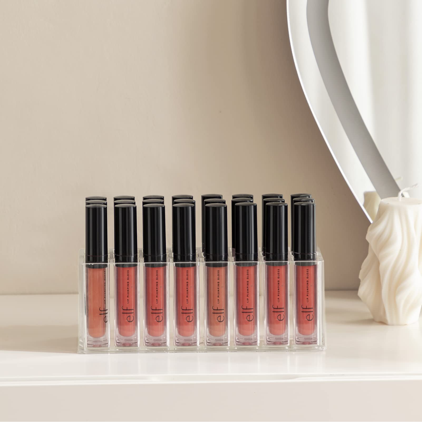 HBlife Lip Gloss Holder Organizer, 24 Spaces Clear Acrylic Makeup Lipgloss Display Case
