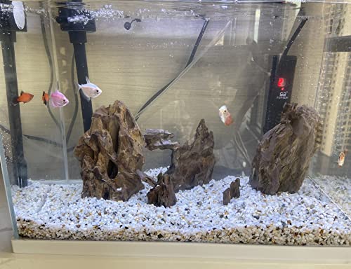 AWXZOM 4.4lb+ Natural Dragon Rock Carefully Selected Mixed Sizes, Decorative Aquarium Rocks, Aquarium Stones for Fish Tank