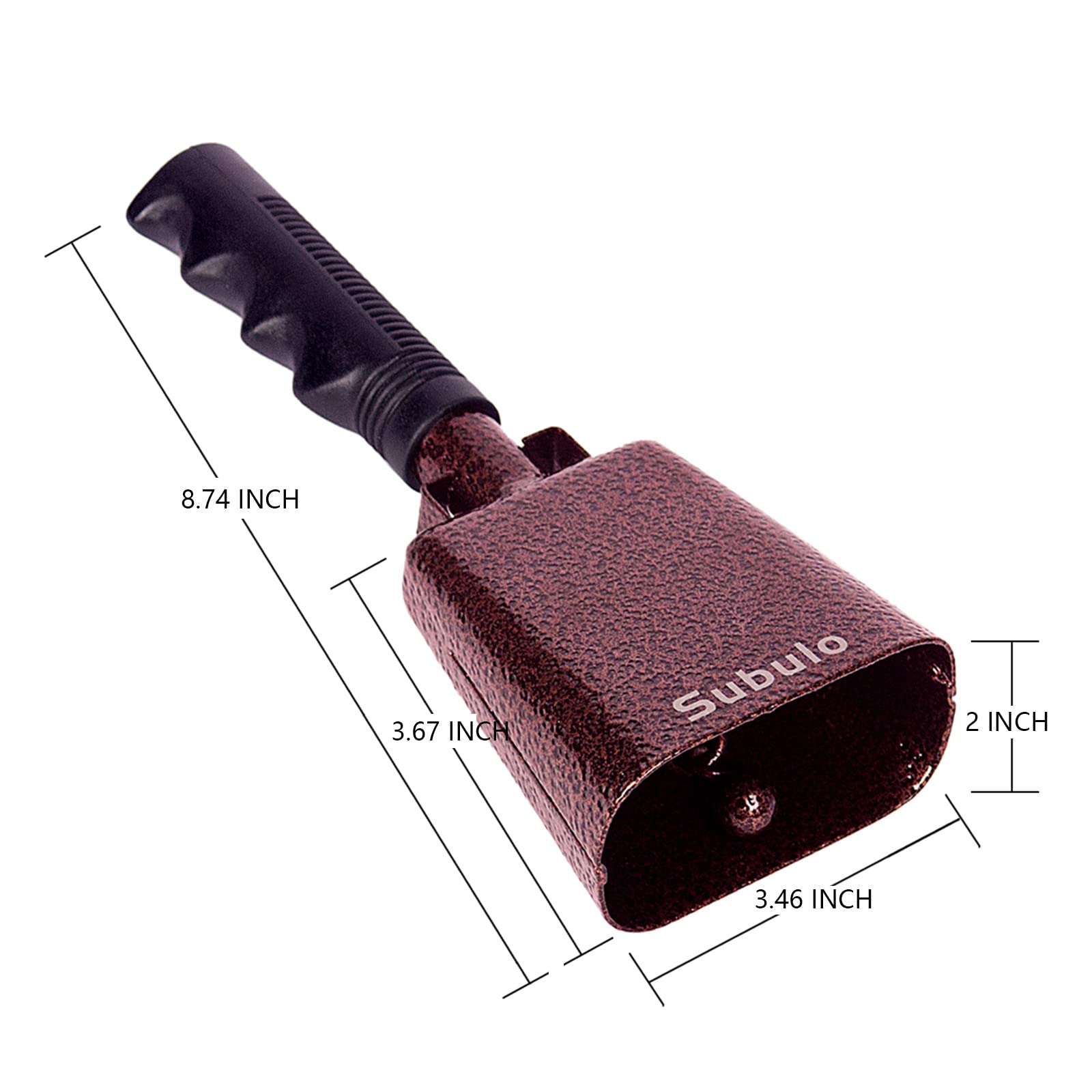 9 Inch Cowbell with Handle Cheering Bell 2 Pack for Sports Events Large Solid School Bells & Chimes Percussion Musical Instruments Call Bell Alarm (Retro Copper)