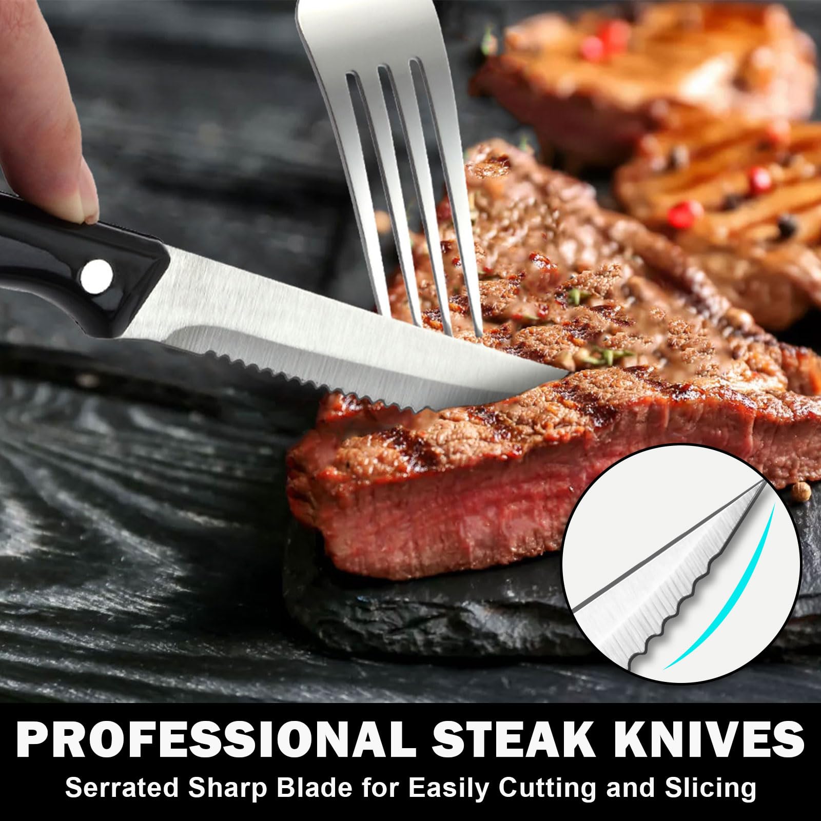Unokit 72-Pieces Silverware Set with Steak Knives, Heavy Duty Stainless Steel Silverware Set for 12, Flatware Utensils Cutlery Set for Home/Kitchen, Mirror Polished, Dishwasher Safe