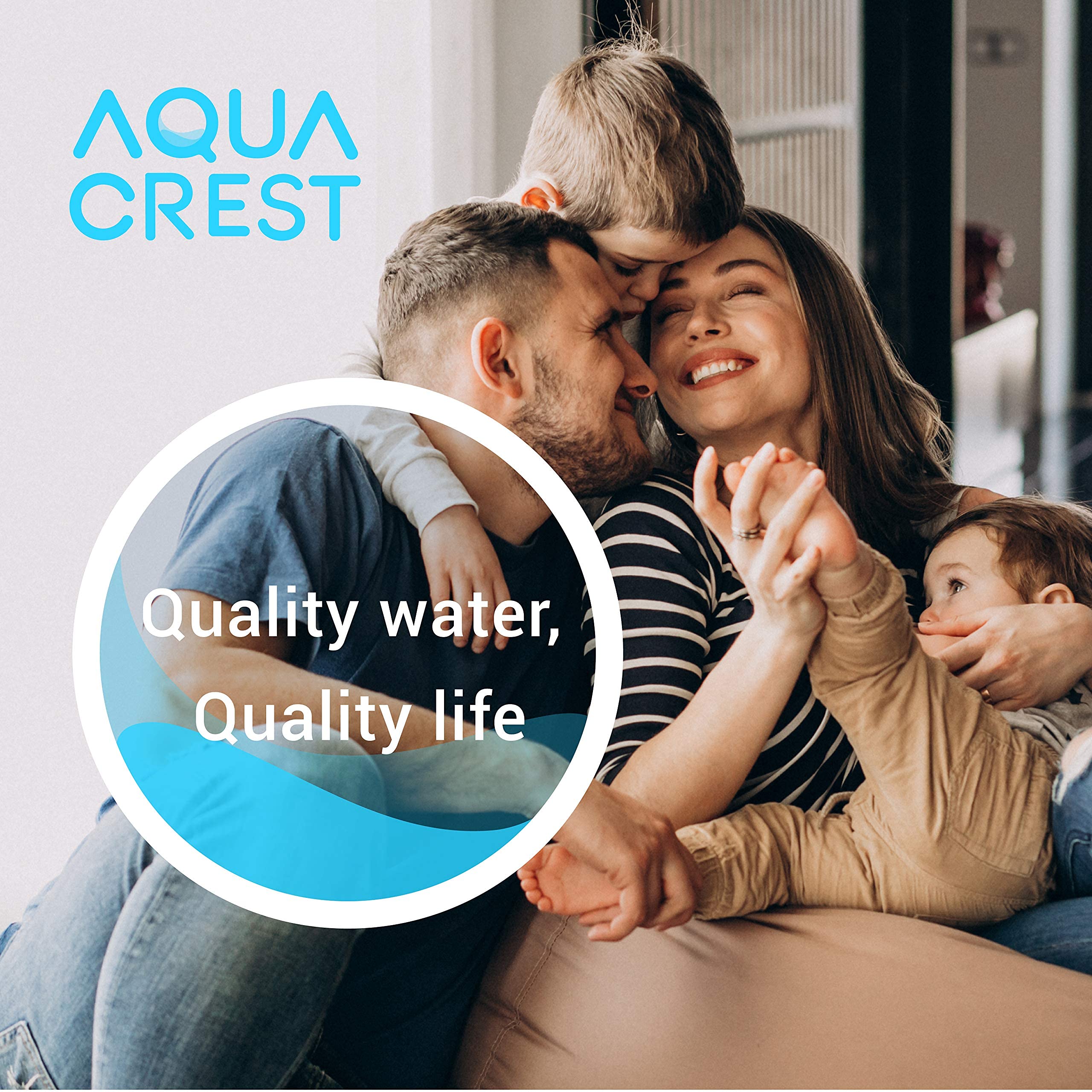 AQUACREST FXHSC&FXHTC 10" x 4.5" Whole House Water Filter, Replacement for GE FXHSC/FXHTC, Culligan R50-BBSA/RFC-BBSA, Pack of 4