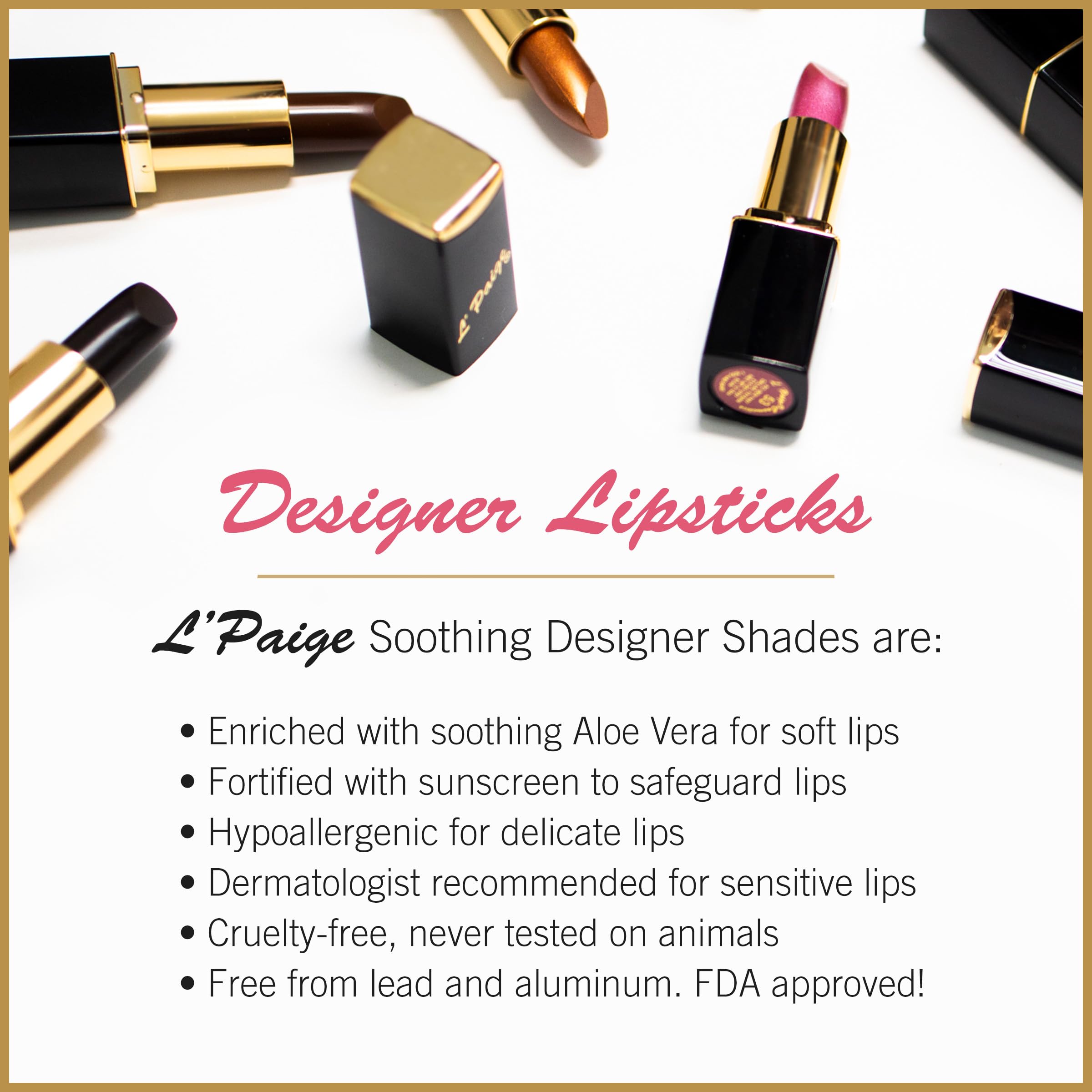L'Paige L49 - PEACH NECTAR Designer Lipstick | Aloe Vera Based, Long-lasting, Moisturizing
