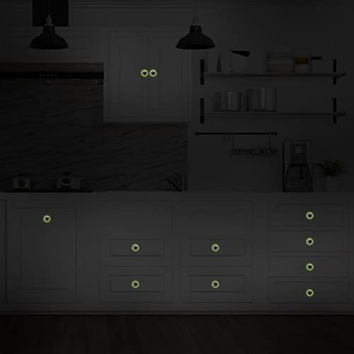 4 Pack Cabinet Knobs Movie Cinema Lapper Board Drawer Knobs Round Glass Knobs Dresser Pulls Hardware Cupboard Wardrobe Handles for Kitchen 35mm, Glowing in The Dark