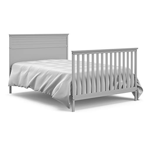 STORKCRAFT Homestead 5-in-1 Convertible Crib with Drawer (Pebble Gray) β GREENGUARD Gold Certified, Crib with Drawer Combo, Includes Nursery Storage Drawer, Converts to Toddler Bed and Full-Size Bed