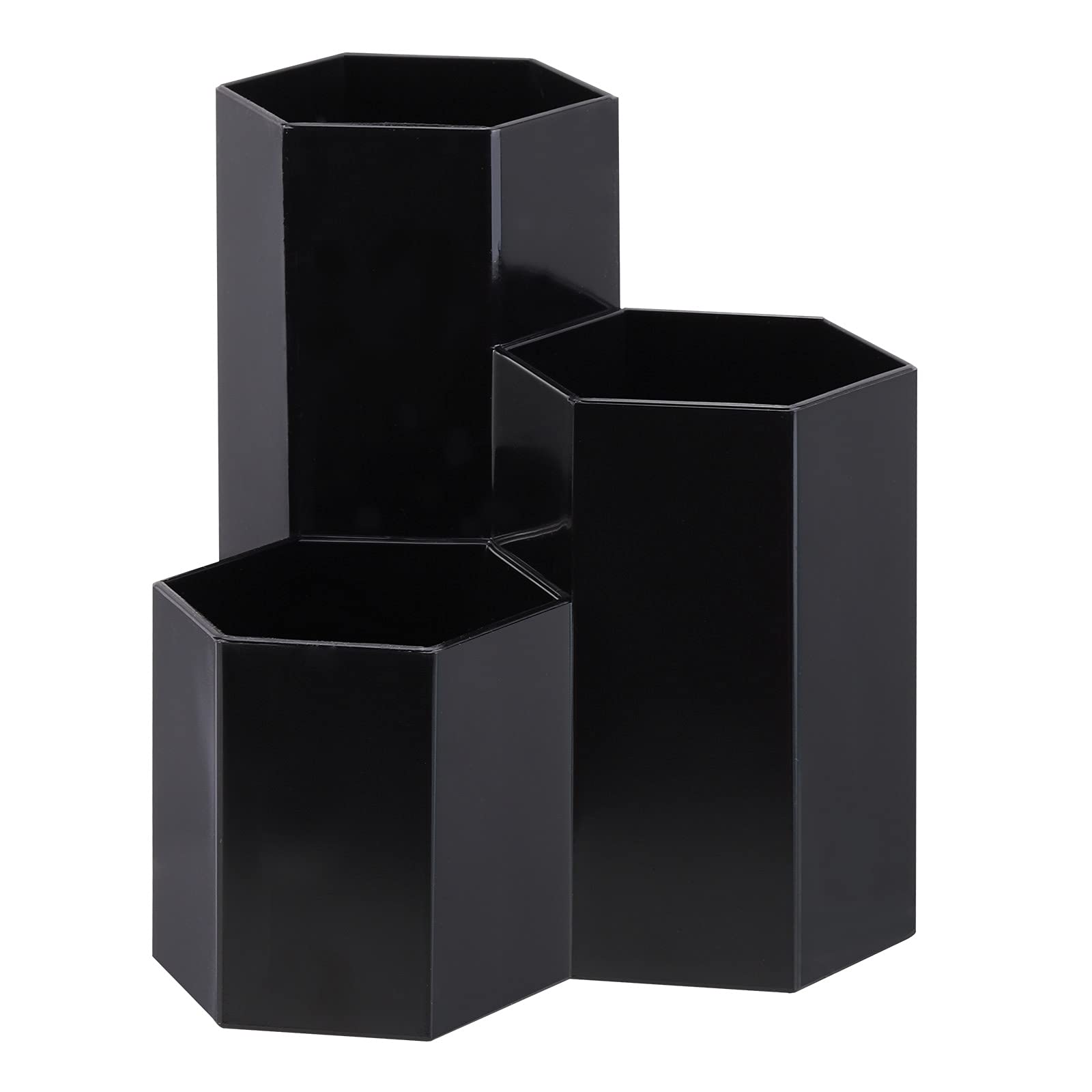LoveBB Makeup Brush Holder Organizer, 3 Slot Plastic Cosmetics Brushes Pen Storage Solution, Black