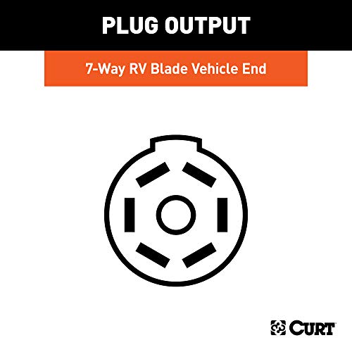 CURT 56080 7-Foot Vehicle-Side Truck Bed 7-Pin Trailer Wiring Harness Extension , Black