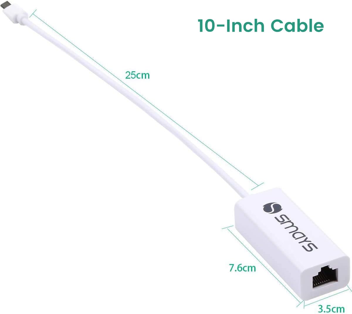 Micro USB to RJ45 Ethernet Adapter Dongle, Wired LAN Connection