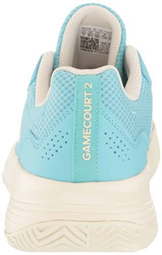 adidas Women's Game Court 2 Sneaker, Light Aqua/Off White/Bright Red, 8.5