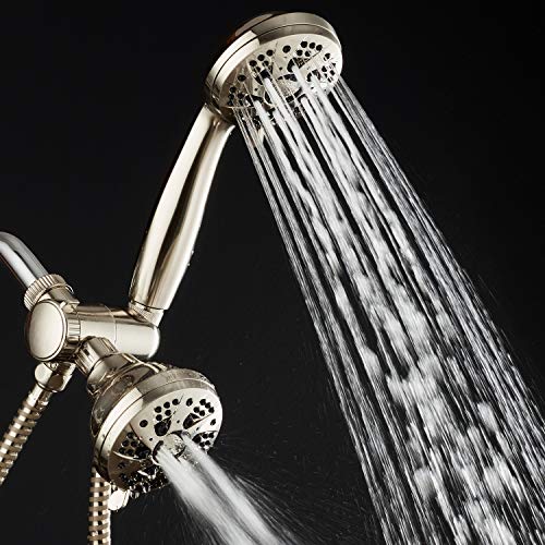 AquaDance Brushed Nickel High Pressure 3-way 48-setting Rain β Handheld Shower Head Combo β Angle Adjustable, Anti-Clog Jets, Tool-Free Installation - USA Standard Certified β Top U.S. Brand