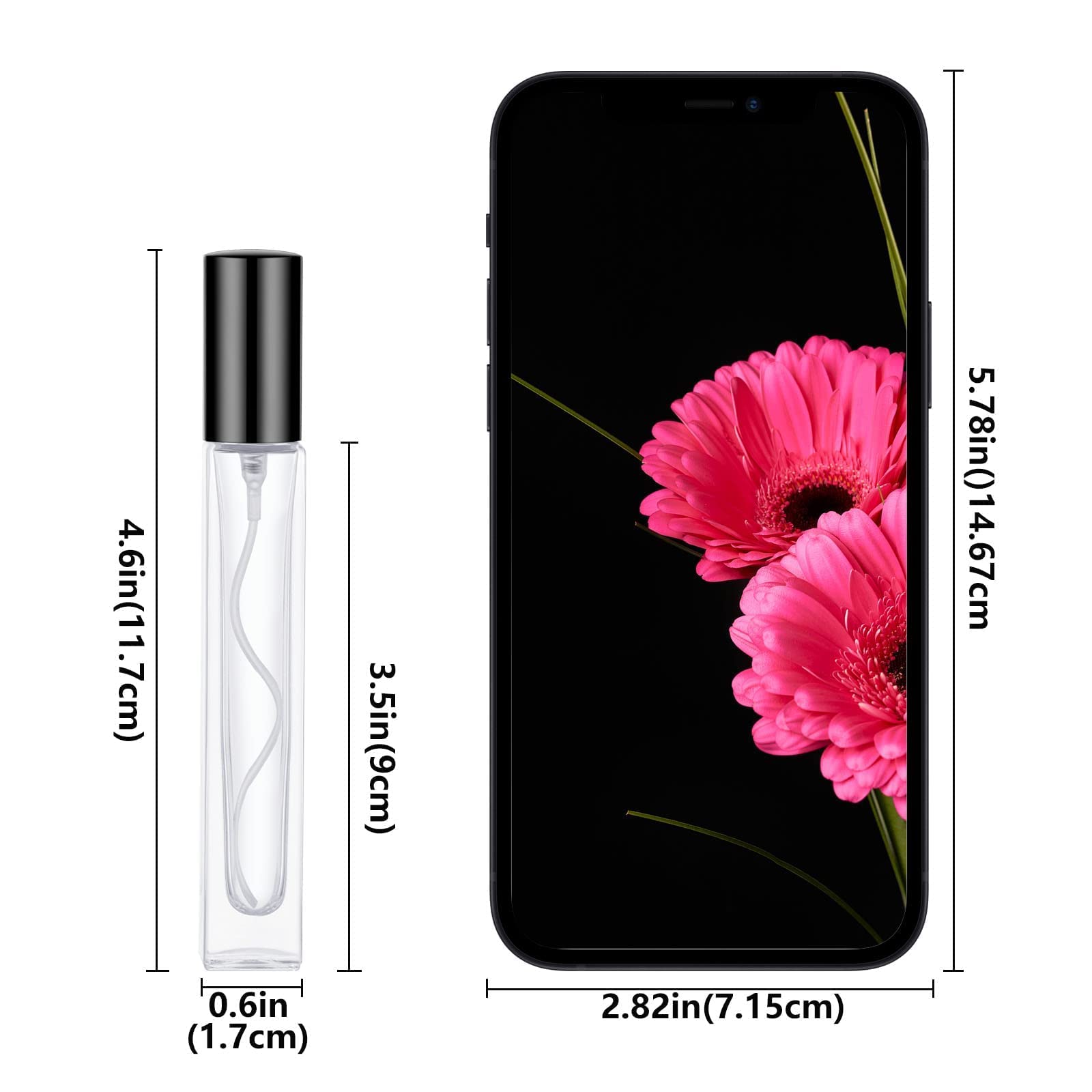 Lil Ray 10ml Perfume Atomizer for Men & Women. Refillable Glass Spray Bottle. Portable Fragrance Bottle for Travel,Party (6PCS)