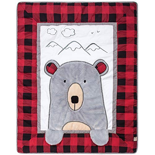 Trend Lab Peak-a-Bear 3 Piece Crib Bedding Set, Gender-Neutral Color Palette, Includes Quilt, Fitted Crib Sheet and Skirt