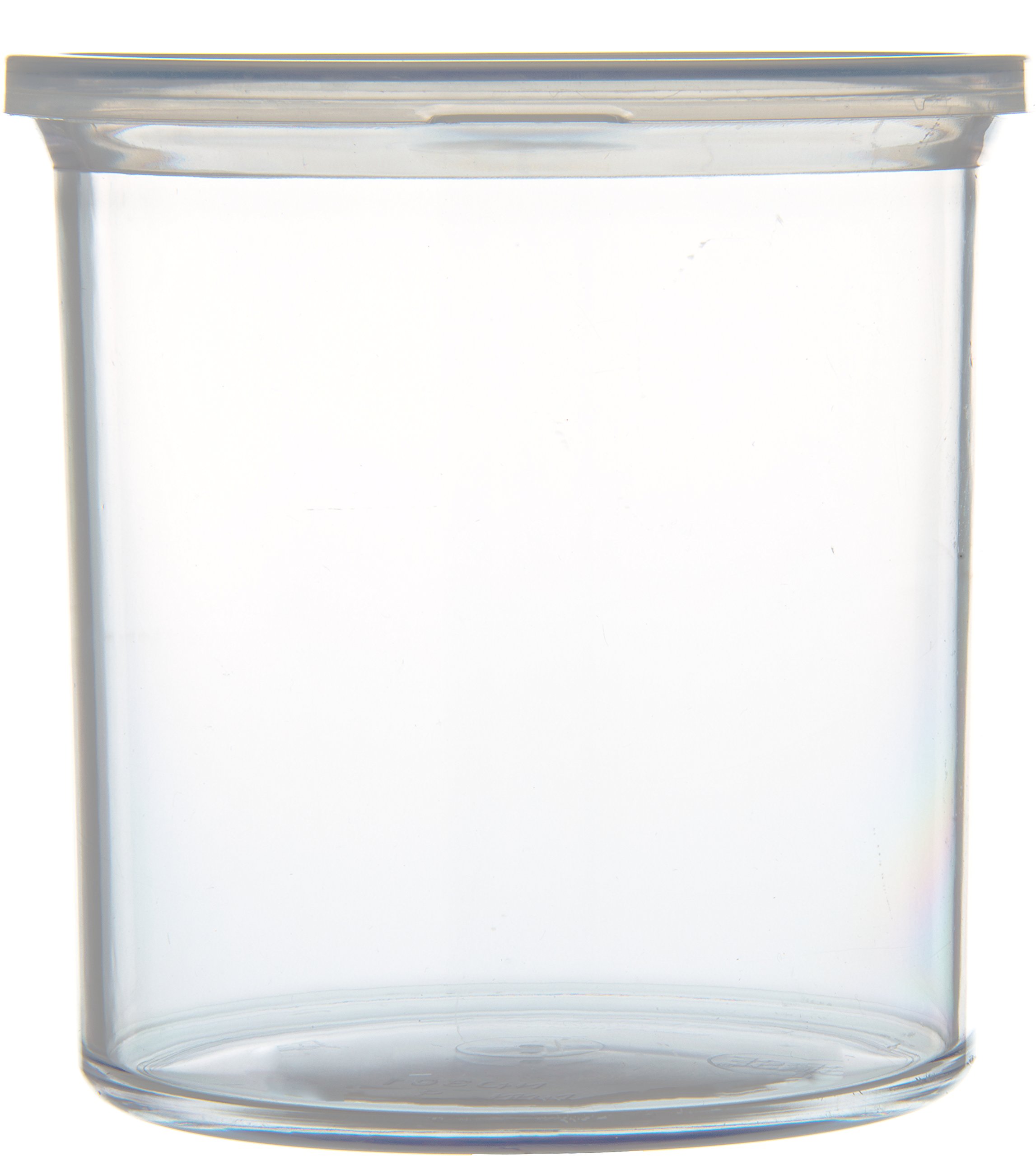 Carlisle FoodService Products Classic Round Storage Container Crock with Lid for Kitchen, Restaurants, Home, Plastic, 1.2 Quarts, Clear