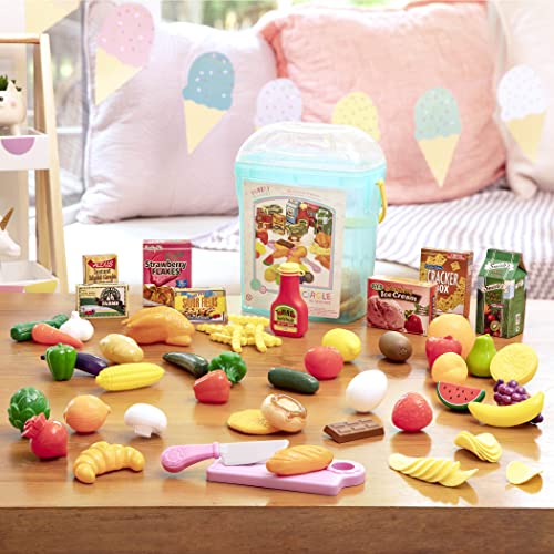 Battat- Play Circle- Play Food – Kitchen Toys – Grocery Store- Pretend Play- Pantry In A Bucket- 3 years + (79 Pcs)