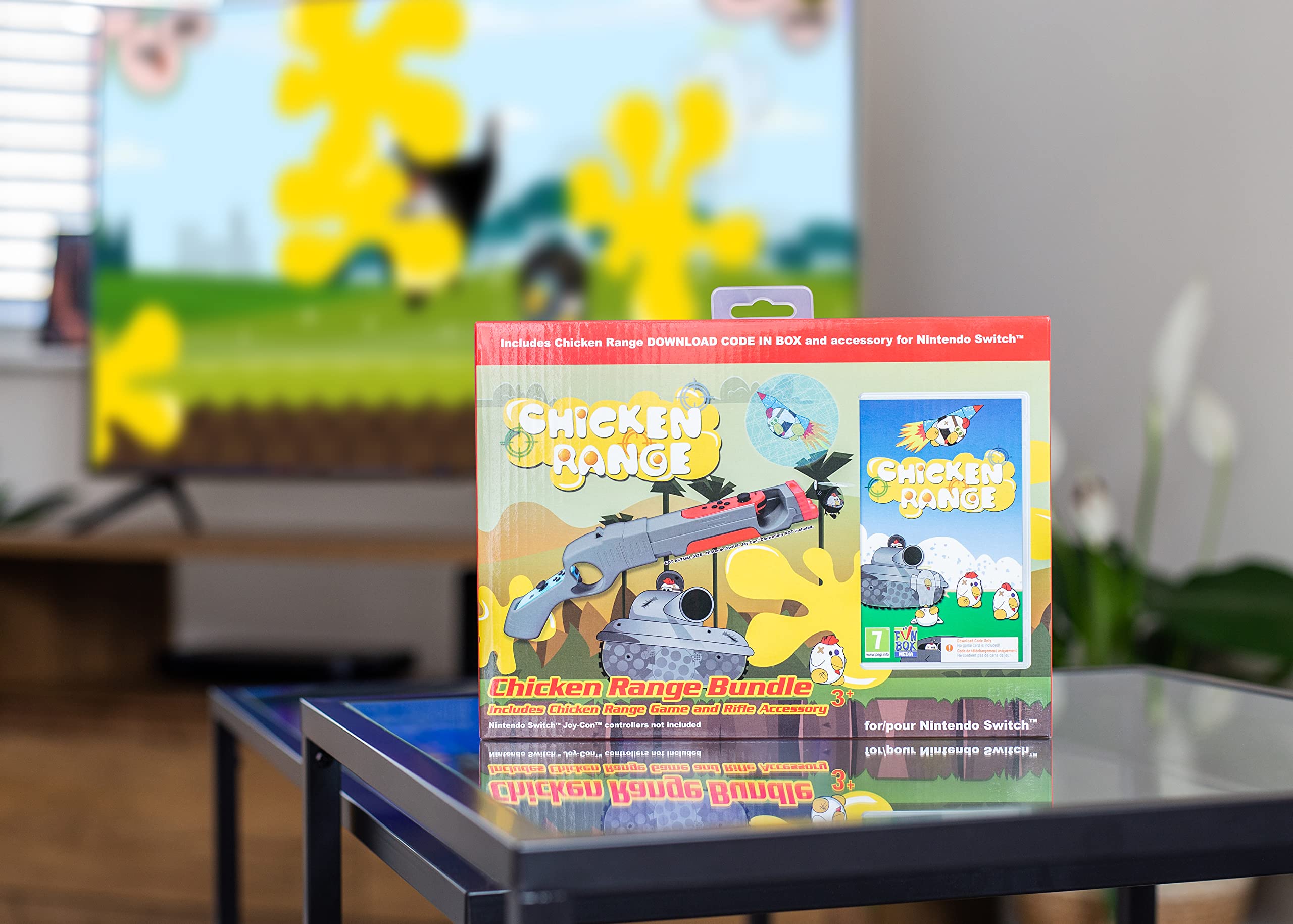 Chicken Range Game Bundle + Rifle Accessory Nintendo Switch [Code in a Box] (Nintendo Switch)