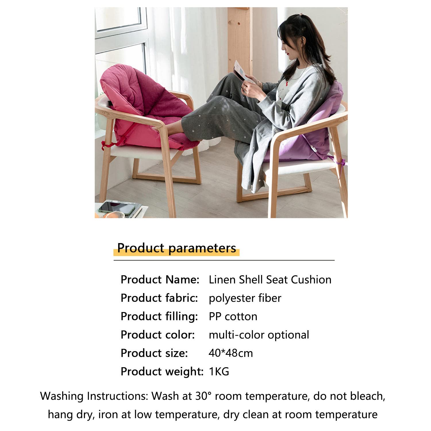 ACGrade Semi-Enclosed seat Cushion, Plush Back Chair Cushion, Semi Enclosed one seat Cushion, Suitable for Decorating Home, School, Table and Chair Pillows