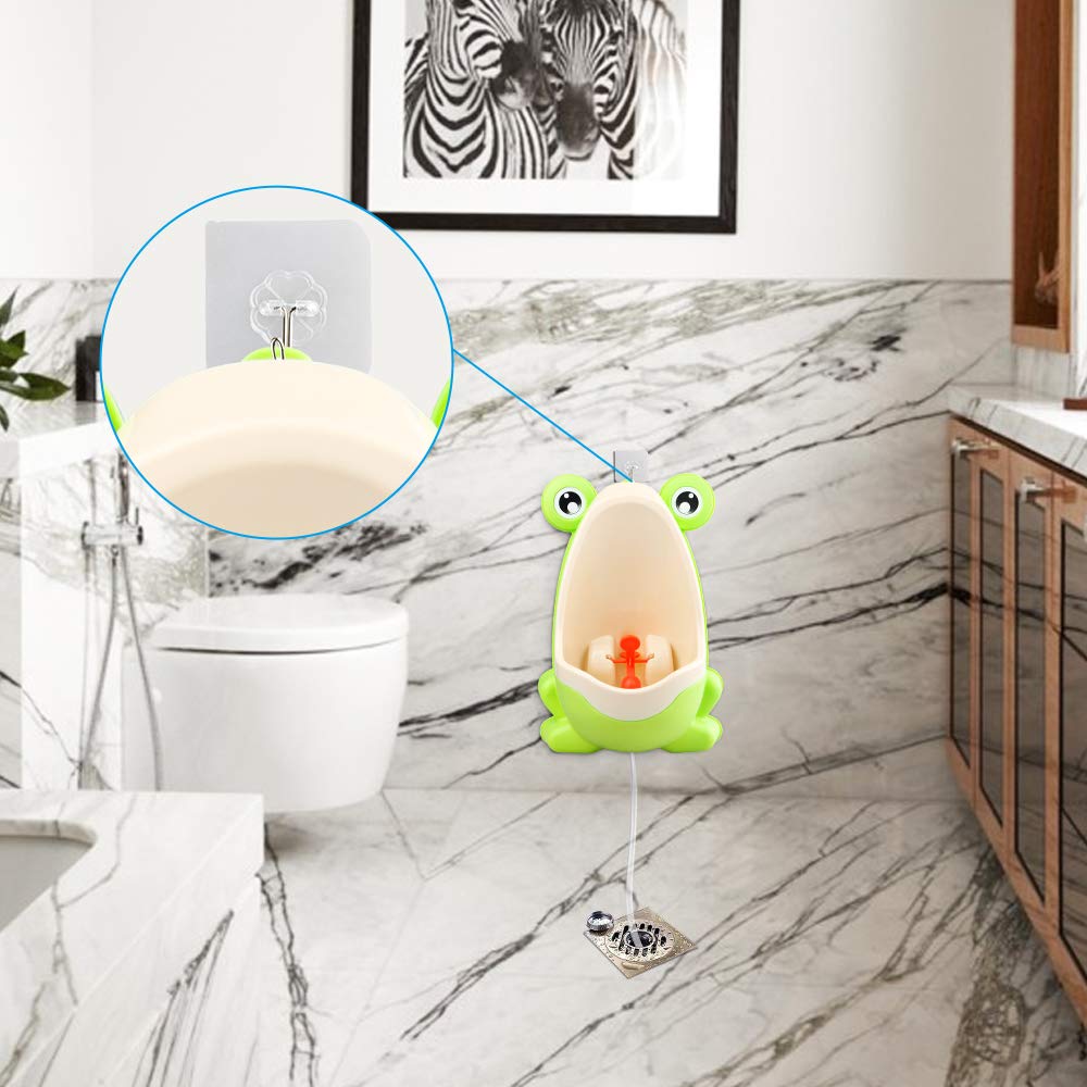 New Cute Frog Potty Training Urinal with Drain Tube for Boys, Tomorotec Kids Urinal Trainer with Funny Aiming Target