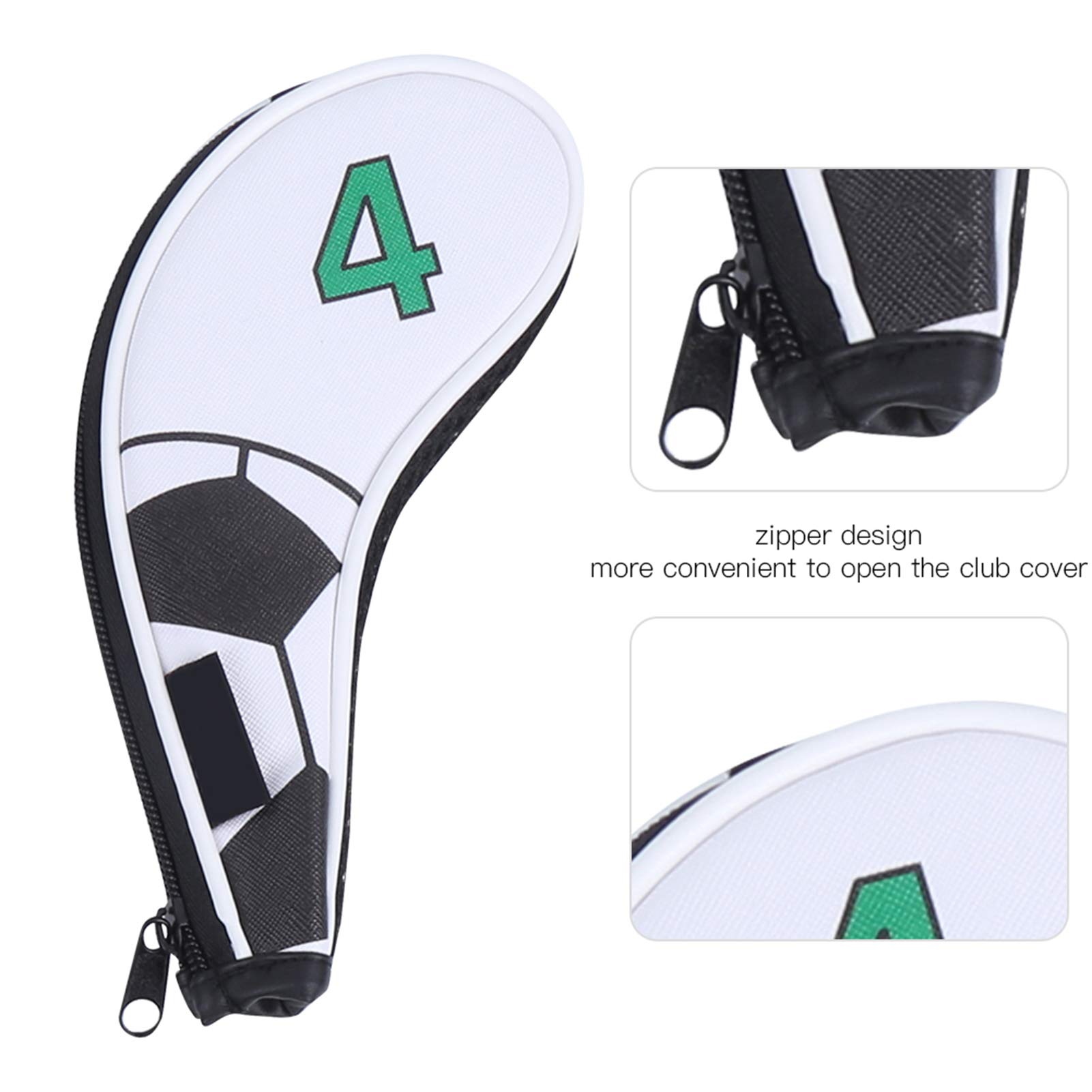 9 Sets of Iron Golf Club Covers, Leather Deluxe Club Head Set Iron Club Head for Irons (red)