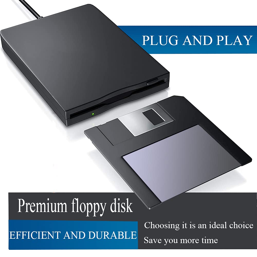 Floppy Disk Reader External Floppy Disk Reader USB 3.5-inch USB Floppy Disk Reader 1.44 MB FDD Portable Floppy Disk for PC Windows/XP / 7/8/10/11 Plug and Play