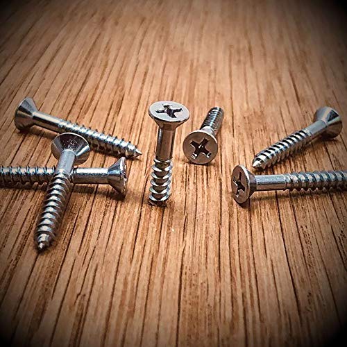 T.K.Excellent Wood Screw Phillips Flat Head #4#6#8#10#12 Screws Assortment Kit,1050 Pcs
