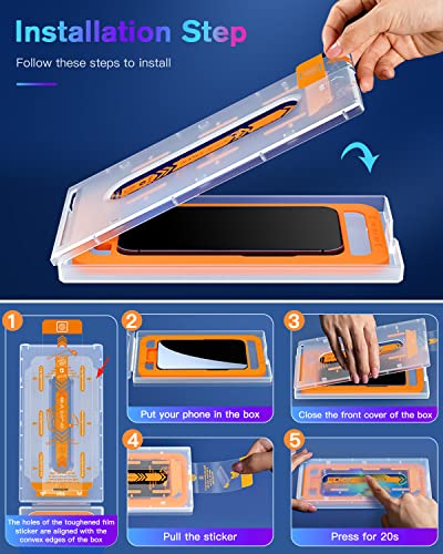 Benazcap Screen Protector for iPhone 14 pro 6.1'', Auto Dust-Elimination,Bubbles Free/Anti Scratch/9H+ Hardness Tempered Glass for iPhone 14 pro 6.1 Inch 2022, 2 Pack