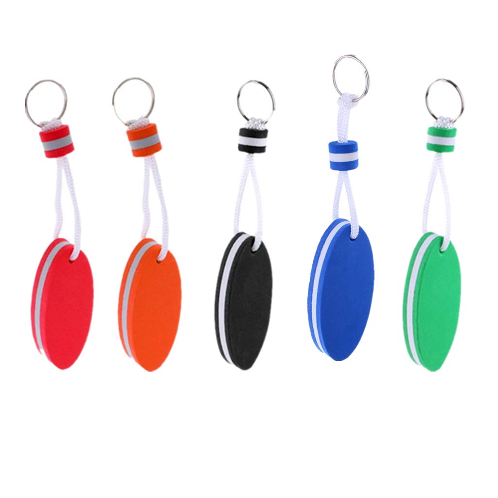 5 Pieces Durable Oval Floating Key Ring Boat Keychain Float Suit for Boating Fishing Whitewater Rafting Canoeing Sailing
