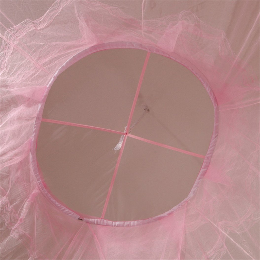 Floralby Princess Bed Net Canopy Bedding Decor Sweet Style Round Dome Mosquito Net (Pink)