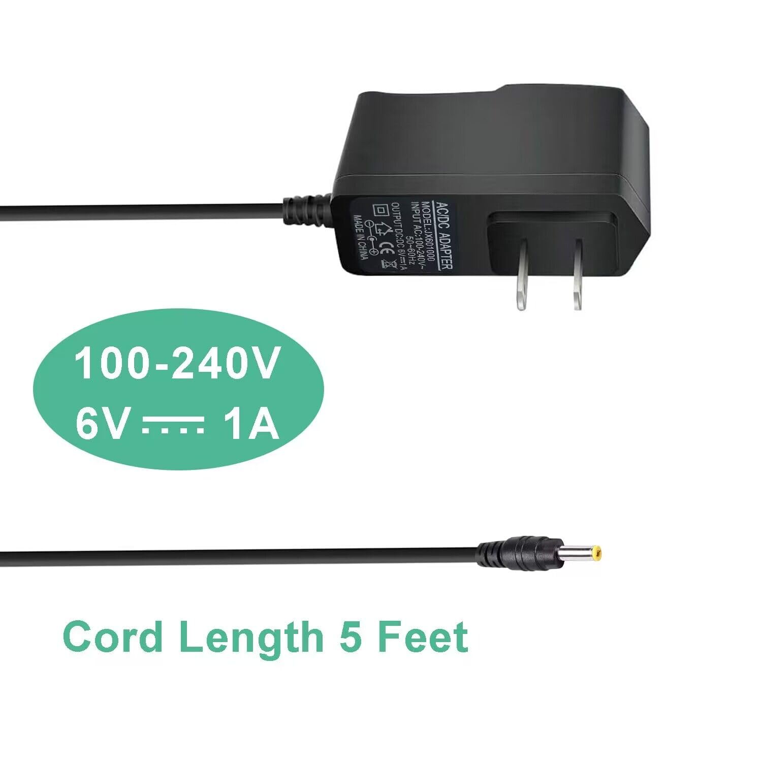 New AC Replacement Adapter Fit for Omron Healthcare Upper Arm Blood Pressure Monitor 5, 7,10 Series - Power Supply Charge Cord Replacement for Hem-ADPTW5 (Output DC 6V 1A)